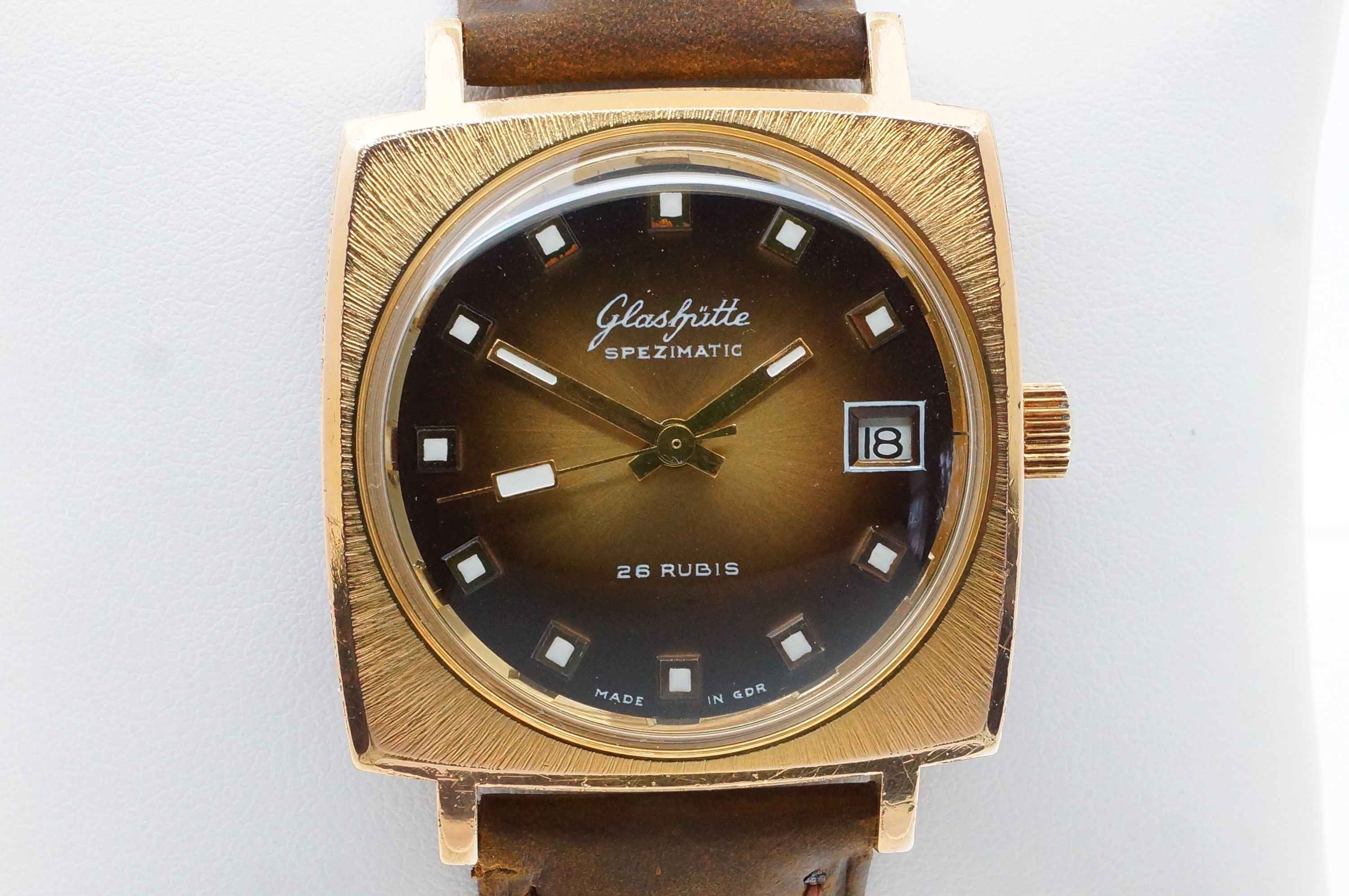 Glashütte Spezimatic 26 Rubis GUB 75 Automatic Herrenuhr 70er DDR